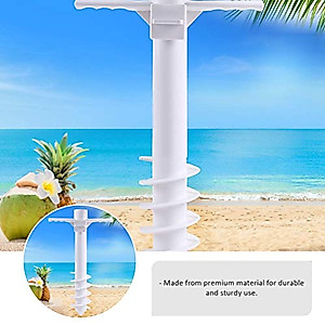 Hemoton Sun Umbrella Auger Beach Umbrella Sand Anchor, Umbrella Holder Stand, Beach Umbrella Anchor Five- pin Sand Grabber for Strong Winds (White)