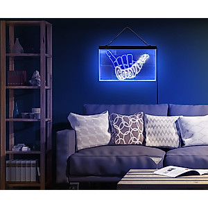 ADVPRO Good Vibes Only Hand Party Decoration Dual Color LED Neon Sign White & Blue 16" x 12" st6s43-i1076-wb