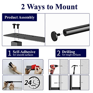 Kitsure Paper Towel Holder Under Cabinet - Sturdy 304 Stainless Steel Kitchen Paper Towel Holder Wall Mount, Drilling or Self Adhesive Paper Towel Holder for Kitchen, Bathroom, Black