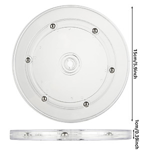 WOPPLXY 4Pcs 6 Inch Lazy Susan Turntable Acrylic Ball Bearing Rotating Tray, Rotating Swivel Base Clear Acrylic Plates for Kitchen Countertop, Pantry, Cabinet, Spices, Makeup(360˚ Rotation)