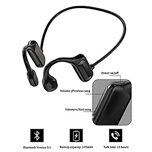 CHIMNE Bone Conduction Bluetooth Open-Ear Headphones -Sweat Resistant Wireless Headphones for Exercise and Running