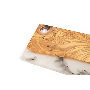 Urthwood Studios Handmade Olive Wood Charcuterie Board with Epoxy Resin, Cheese Boards & Party Serving Tray, Wooden Epoxy Serving Board, Meat Fruit Cheese Chopping and Cutting Board, Unique Gift