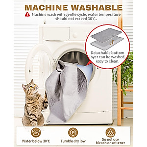 Fostanfly Cat Litter Mat - Extra Large XL 45"x 27" Cat Litter Trapping Mat, Machine Washable Double Layer Design, Urine & Waterproof for Kitty- Easy Clean for Floor