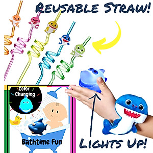 Q&M Novelties Baby Shark Backpack Gift Set Bundle (5 Pack), Kids Baby Shark Toys Plush Toddler Play Set, Blue - Daddy Shark