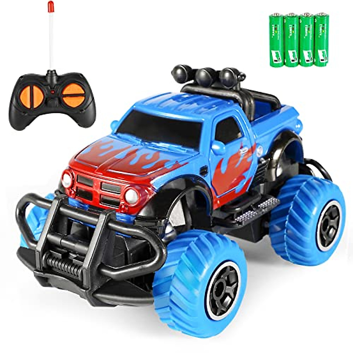 Kizeefun Remote Control Car for Toddlers, Mini RC Car for Kids, Boys and Girls with 1: 43 Scale, 4 Channels, Toy for Toddlers and Kids 3, 4, 5,6, 7, 8 Year Old (4 AA Batteries Included)
