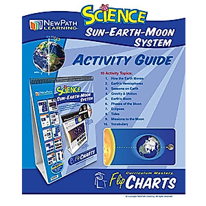 NewPath Learning Sun-Earth-Moon Laminated, Double-Sided “Write-On/Wipe-Off” Flip Chart - Set of 10, 12" x 18" Charts (34-6830)