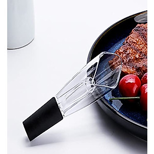 1 Pack Wine Aerator Pourer Spout Tulips Shaped Aerator Wine Pour Premium Wine Aerator Wine Bottle Aerator Pourer for Red and White Wine Lover Gift, Black