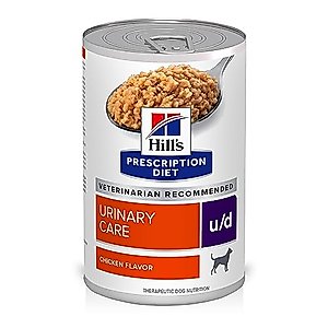Hill's Prescription Diet u/d Urinary Care Chicken Flavor Wet Dog Food, Veterinary Diet, 13 oz. Cans, 12-Pack