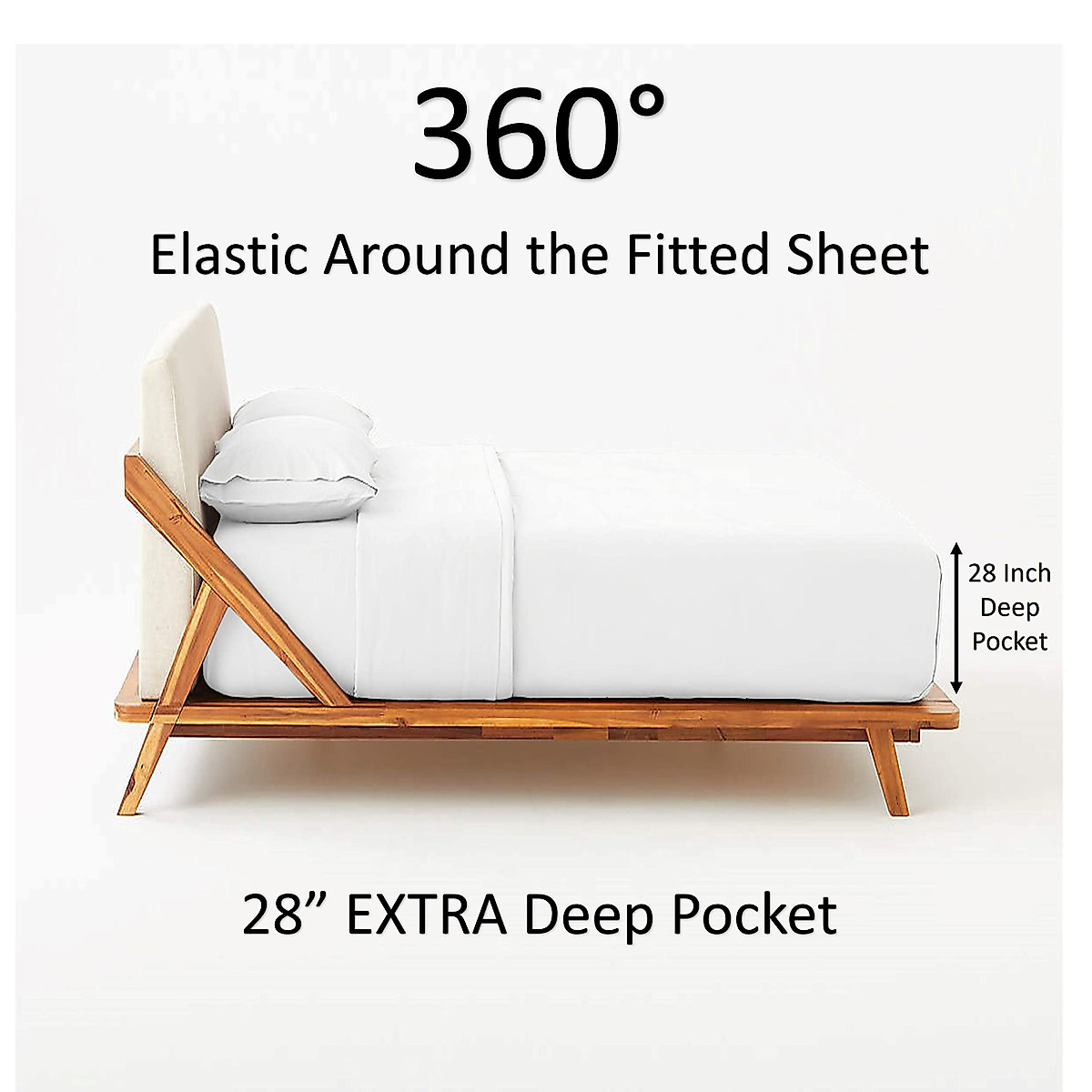 EXTRA 28" DEEP POCKET of the fitted sheet, Real 1000-Thread-Count, 100% Egyptian Cotton |Alaskan King Size, Light Grey Color| 4 PC Sheet Set, 1000TC Egypt Long Staple Cotton, Soft Silky Sateen Weave