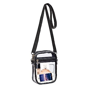 Clear Crossbody Bag Stadium Approved,8.8x6.8x2.7 Inch Clear Sling Purse For Women For Concerts Sports Events Festivals