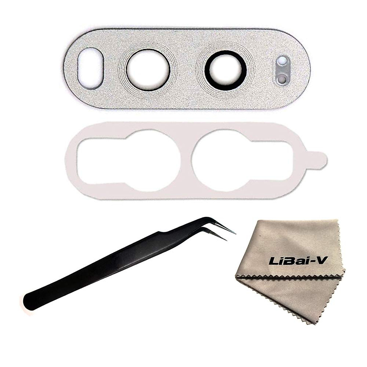 LIBAI-V Replacement Rear Back Lens Compatible with LG V20 +Adhesive + Repair Tool (Silver)