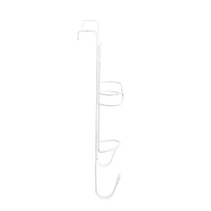 Spectrum Diversified Over-the-Door Holder No-Installation Iron & Ironing Board Storage, Sturdy Steel Construction With Rubberized Hook Ends Laundry Room Storage & Closet Organization, White, Large
