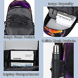 TropicalLife Goldfish Galaxy Space Astronaut Hat Large Backpack for Women Men Lightweight Laptop Backpack Water Resistant Carry On Backpack Computer Hiking Travel Rucksack Casual Daypack Shoulder Bag