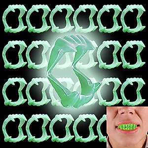Halloween Teeth Glow in The Dark Fangs Teeth, Dress-Up, Pretend Play (24-Pack)