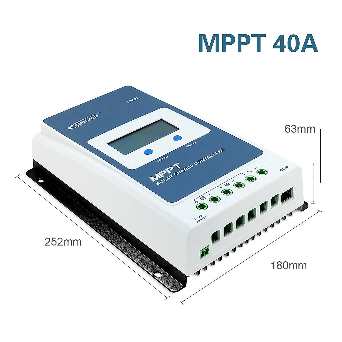 EPEVER MPPT Solar Charge Controller 40A 12V/24V Tracer4210AN + Remote Meter MT50 Monitor + RTS for Solar Panel Charge Controller Regulator with LCD Display (Tracer4210AN + MT50+RTS)