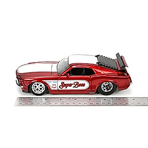 Big Time Muscle 1:24 1970 Ford Mustang Boss 429 Die-cast Car Candy Red, Toys for Kids and Adults