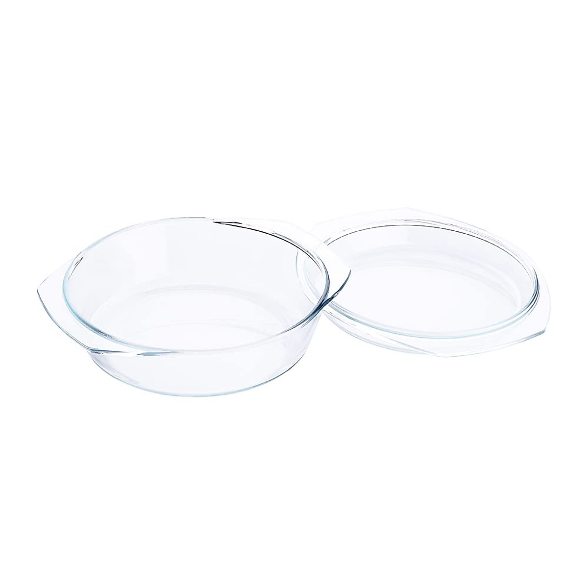 HUSANMP Set of 6 Pieces Round Tempered Glass Casserole Dish with Lids, Glass Casserole Baking Dish Set for Oven, Freezer and Dishwasher Safe - 1QT+1.5QT+1.8QT