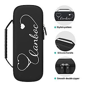 Canboc Stethoscope Case, Large Stethoscope Holder with ID Slot, Compatible with 3M Littmann Classic III, Lightweight II S.E., Cardiology IV Stethoscope, Mesh Bag fit Pen Light, Black+Black
