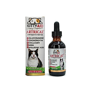 Artricat Dietary Supplement by Interfarma Corp | Cartilage Protection, Reduce Inflammation, & Joint Support for Cats | with Glucosamine, Collagen, & Hyaluronic Acid | Pineapple Flavor, Drops (2)