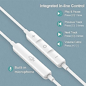 DUKABEL USB In-ear Headphones, USB PC Earbuds with Noise Cancellation for PC/PS4/PS5, White Gaming Earphone Headset with Microphone for Live Conference, Video Calls, Broadcasting, On-line Work