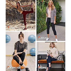 GAYHAY Leggings with Pockets for Women - 19" / 25" Yoga Pants High Waist Tummy Control Compression for Workout Black