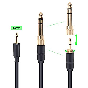 Saipomor QC45 Coiled Audio Cable 2.5mm to 3.5mm&6.35mm Cord Compatible with Bose NC700 QuietComfort 25 QC35 QC35II QC45 On-Ear2 OE2 OE2i Soundlink SoundlinkII SoundTrue Headphones(6~10ft)