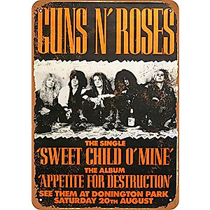 LoMall 8 x 12 METAL SIGN - Guns 'N Roses at Donington Park - Vintage Wall Decor Art