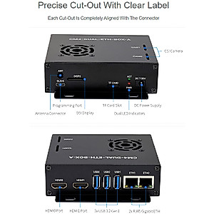 Bicool Dual Gigabit Ethernet MiniComputer Based on Raspberry Pi Compute Module 4 with CM4 Dual Gigabit Ethernet Base Board and Metal Case with Cooling FanETHCSIDSIRTCHDMIMicro SDUSB