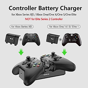 Smatree Controller Charger for Xbox Series X|S/Xbox One, 5Pcs Battery with Charger Station Compatible with Xbox Series X|S/Xbox One/One X/One S/One Elite