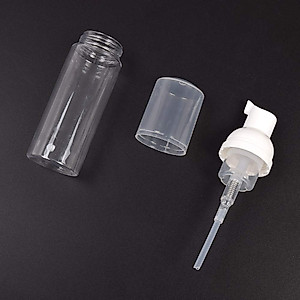 RAYNAG 2 Pack Foam Pump Bottles Foamer Bottle Mini Travel Size Soap Dispenser Mini Clear Bottles Plastic Pump Bottle, 50 ml/1.7 oz