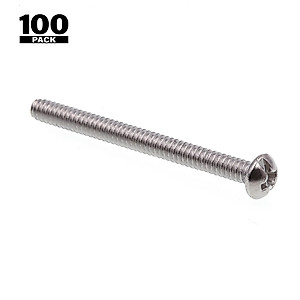 Prime-Line 9003303 Machine Screw, Round Head, Slotted/Phillips Combo, #6-32 X 1-1/2 in, Grade 18-8 Stainless Steel, Pack of 100