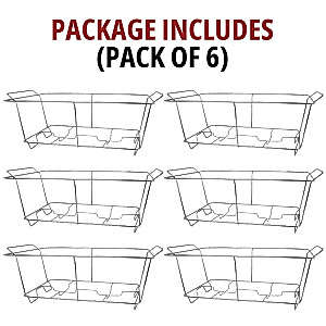 6 Pack Chafing Wire Rack Buffet Stand Chrome Frame for Events, Parties, Wedding, & Birthday Party Catering, Full Size Chafing Stand for Dish Serving Trays, Food Warmer Catering Supplies
