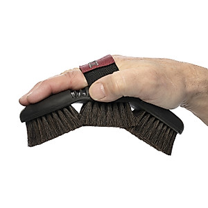 LeMieux Flexi Hair Body Brush for Horses - Black - Natural Bristles - Ergonomic Shape - One Size
