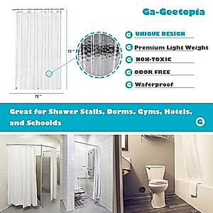 Ga-Geetopia Thin 3D EVA Shower Curtain Liner Water Cube, 72x72 Premium Light Weight Clear Plastic Bathroom Shower Curtain with Rustproof Metal Grommets 3 Magnets for Shower Stall, Bathtubs(No Hooks)