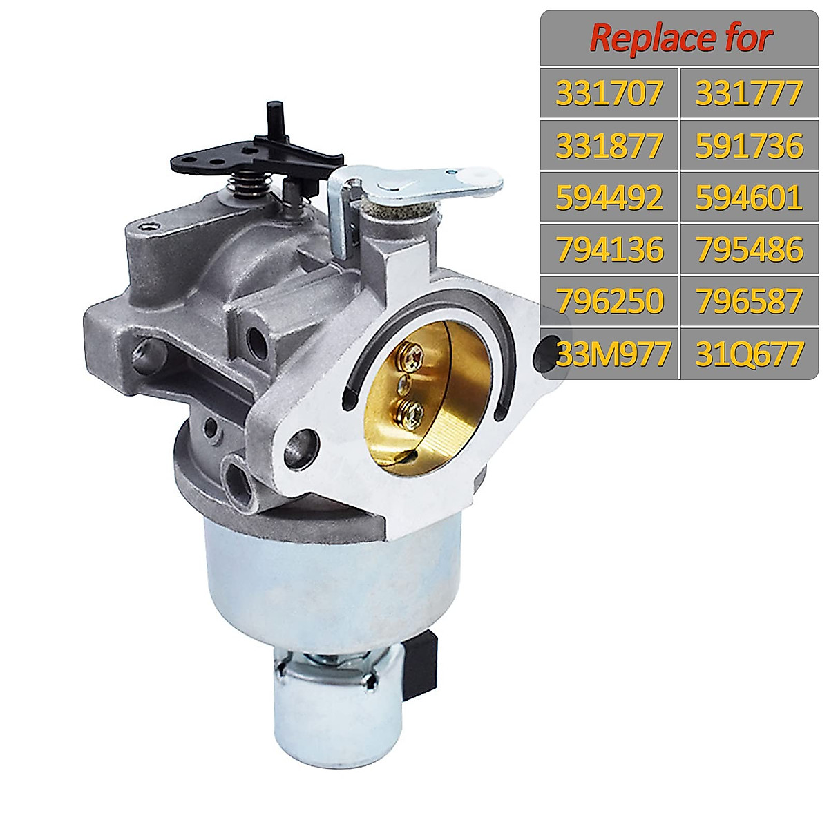 796587 Carburetor for 794136, 795486, 796250, 591736, 594601, 331707, 331777, 331877, 31Q677, 33M977, 19.5 19HP Intek Motor Engine Craftsman Riding Lawn Mower Tractor Carb Replacement