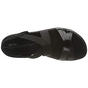 ECCO Women's Flowt Elastic Sandal, Black, 7-7. 5