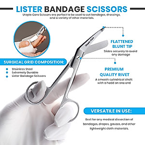 Utopia Care Medical Scissors - EMT and Trauma Shears - 5.5 Inch Nursing and Surgical Scissors - Stainless Steel Bandage Scissors for Nurses (Silver)