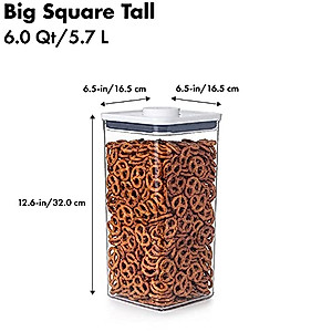 OXO Good Grips POP Container 6-Quart Square Airtight Food Storage for Bulk Food (Set of 4)