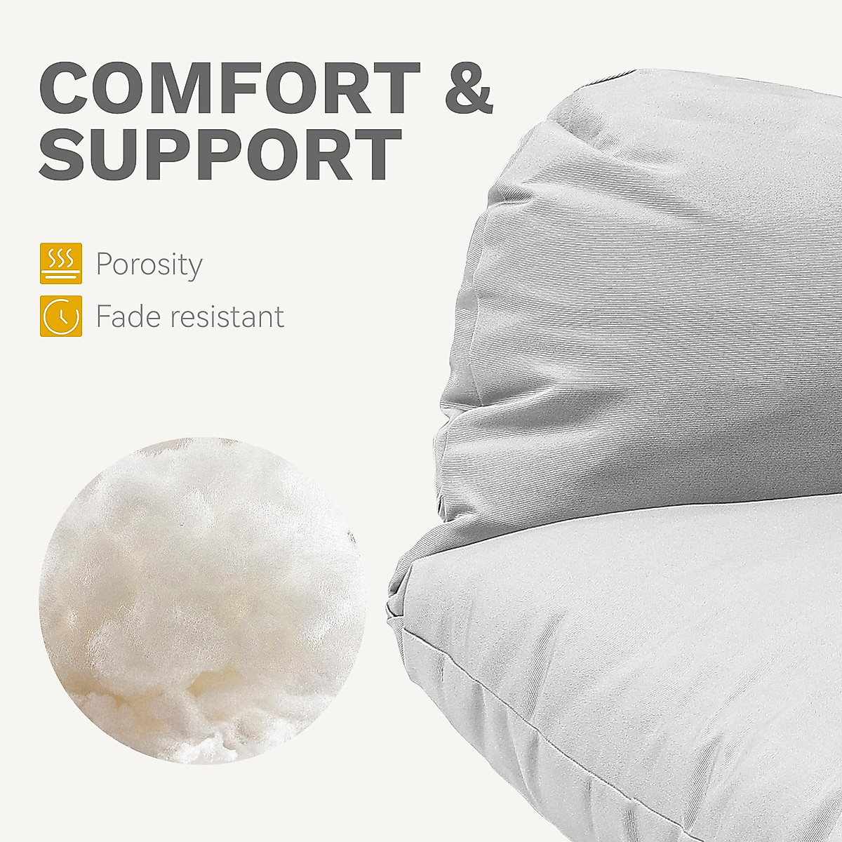 DWVO Egg Chair Patio Rattan Chair with Stand Anti-Slip All-Weather Poratble Adjustable Chair Feet Wicker Egg Lounger Chair for Indoor Outdoor 330LBS (Grey)