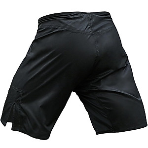 Meister Elite Flex Fighter Board Shorts for MMA Training and Gym Workouts - Blank No Logo - Black - XXX-Large (40-41)