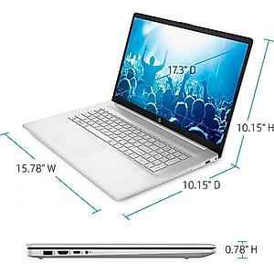 2021 Newest HP 17.3" HD+ Business Laptop, 11th Gen Intel i3-1115G4, Lightweight, Fast Charge, Bundle with HDMI, Windows 11 Home, Silver (8GB | 256GB SSD, HD+)