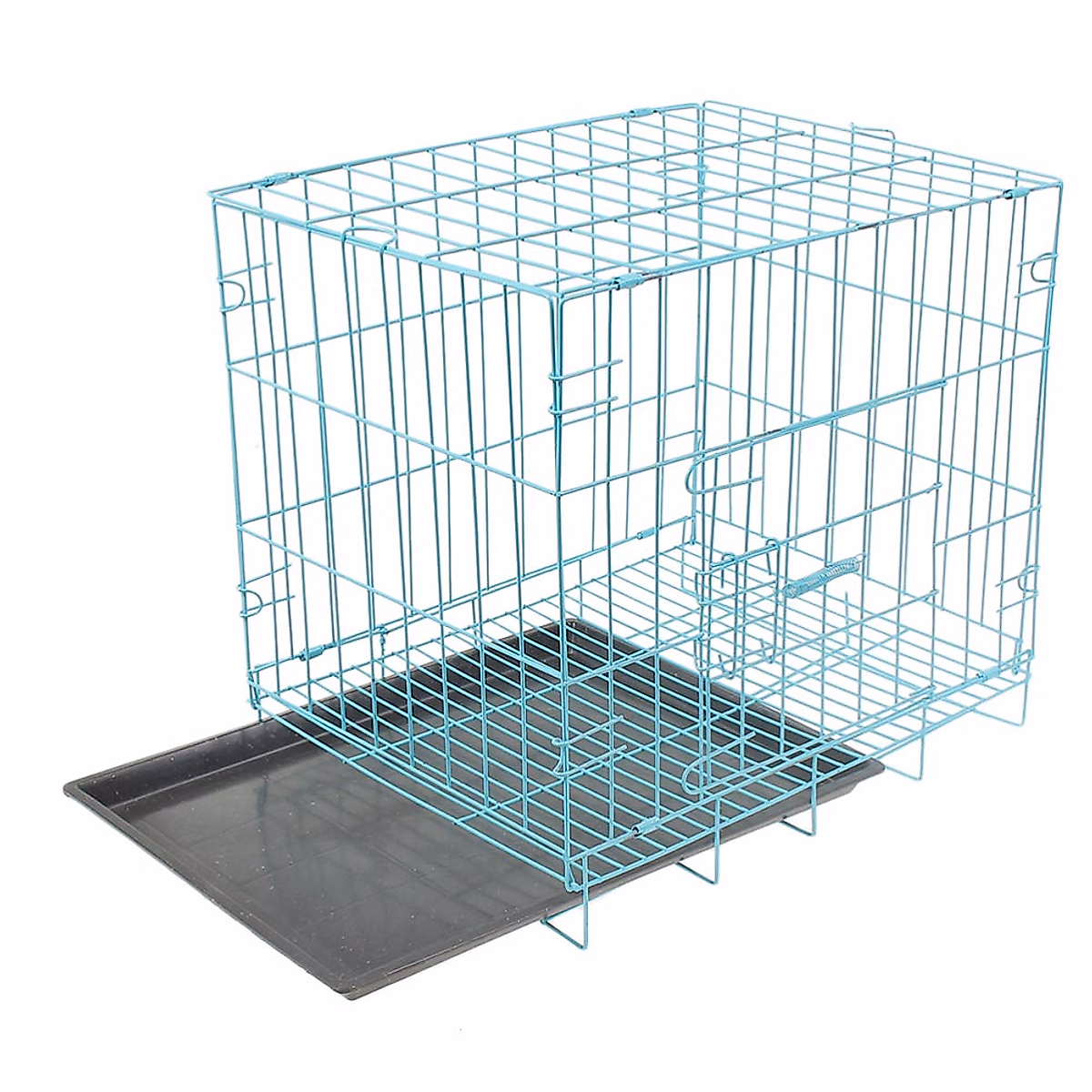 Large Dog Crate Pet Folding Cage Collapsible Dog Cage Indoor Outdoor Dog Crate Small Metal Wire Dog Crate with Leak- Pan Portable Pet Cage for Puppy Cat Rabbit Dog Kennel