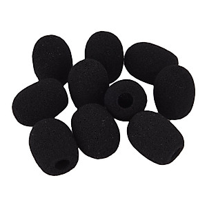 Sunmns 10 Pack Mini Small Size Lapel Headset Microphone Windscreen Foam Cover, Black