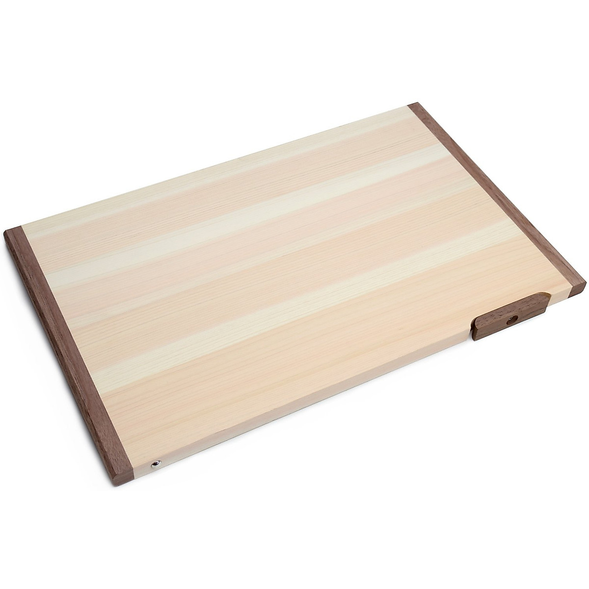 Yoshihiro Hinoki Cypress Japanese Natural Wooden Professional Grade Cutting Board with Anti Twisting Walnut Rim (X-Large)