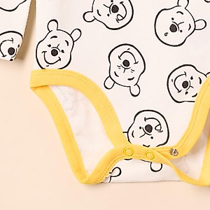 Amazon Essentials Disney | Marvel | Star Wars Unisex Babies' Long-Sleeve Bodysuits, Pack of 5, Winnie The Pooh Oh Bother, 0-3 Months