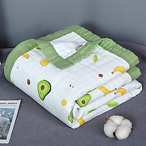 Muslin Swaddle Blanket Baby Stroller Blanket Receiving Blanket for Newborn Boy or Girl Unisex-Baby, Toddler (Avocado)