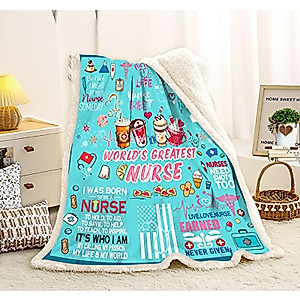 Nurse Gifts Nurse Week Gifts Throw Blanket,Nurse Gifts for Women,Nurse Appreciation Gifts,Nurse Gifts for Nursing Student Soft Fluffy Sherpa Warm Throw Blankets (H10,50"x 60")