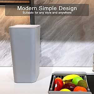 MEIXINZHI 3 Pack Small Trash Can with Lid, Bathroom Garbage Can with Pop-up Lid,10L/2.6Gal Plastic Trash Bin, Waste Basket for Kitchen, Bedroom,Office,Narrow Space-Gary