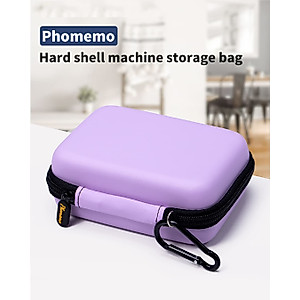 Phomemo Label Printer Case Hard Carry Case Compatible D30/D110/T02/M110/M02 Label Printer, Label Maker Labeler Storage Holder,Purple