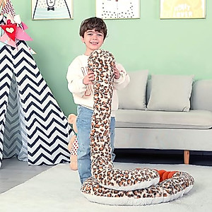 IKASA Giant Snake Stuffed Animal Plush Toy,106" Large Rattlesnake Cute Jumbo Soft Toys,Huge Big Size Fluffy Plushy Fat Plushie,Gifts for Kids